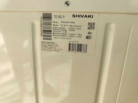 Shivaki kir moshina 8kg