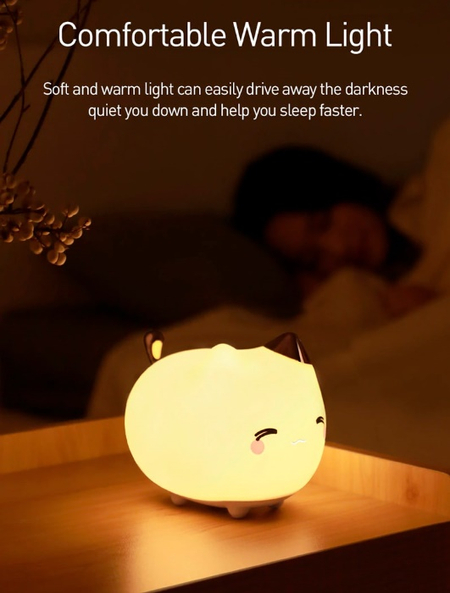 Ночной светильник Baseus Cute Series Silicone Night Light белый