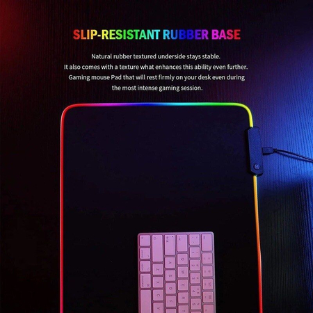 Коврик 80x30 см для мыши с RGB подсветкой, kovrik