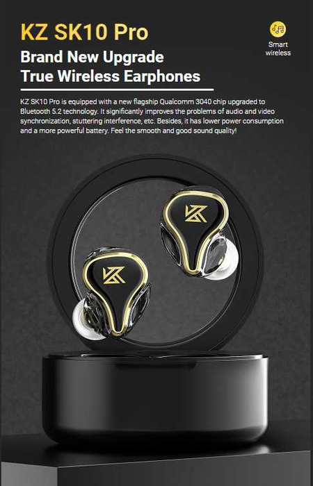 Продам новые  запечатанные беспроводные наушники KZ SK10 PRO 1 DD +1BA