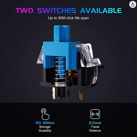 Механическая игровая клавиатура Punkston TK87 TKL (Blue Switch)