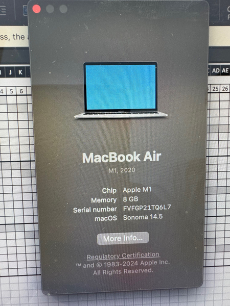 MacBook Air M1  holati yaxshi