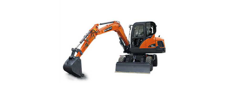Колесный экскаватор модель  Doosan DX55W новый без пробег