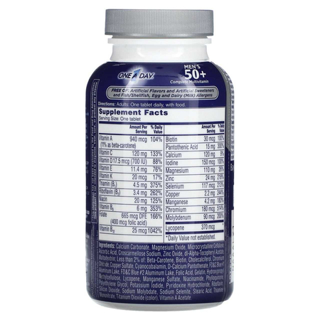One-A-Day, Men's 50+, ван дей 50+, van dey multivitamin, мультивитамин