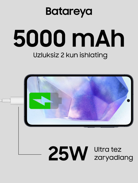 Samsung Galaxy A55 5G 6.6” экран 8/256Гб темно-синий 120Гц S-Amoled