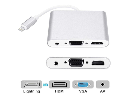 Apple,Lightning to hdmi/vga/ audio , iphone/ipad переходник/adapter