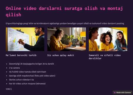 Videograf xizmatlari
