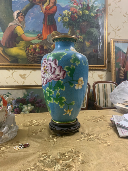 Ваза китайский эмаль Китай старый большая