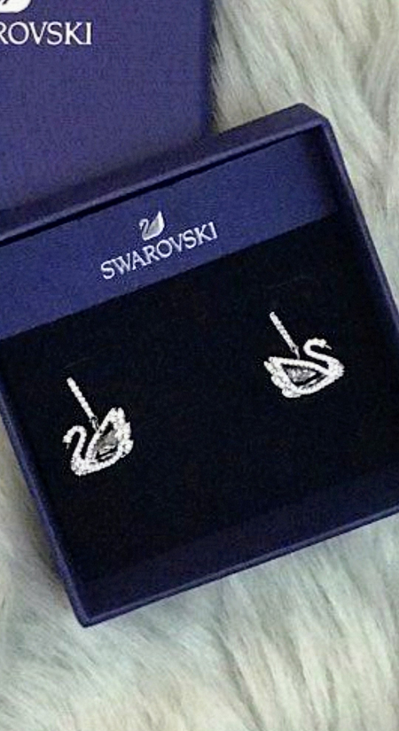 Серьги Swarovski Лебеди