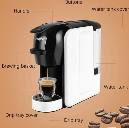 Sonifer 3в1 Кофемашина Nespresso, Dolge Gusto, Coffee powder sf-3539