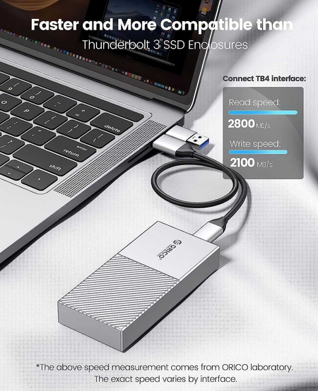 Корпус для SSD NVME 40Гбит/с ORICO 40Gbps M.2 Nvme SSD Enclosure