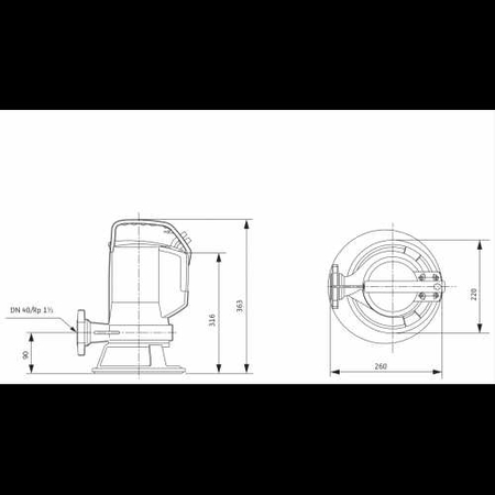 Погружной насос для сточных вод и канализации  Wilo MTC40F16.15/7/3