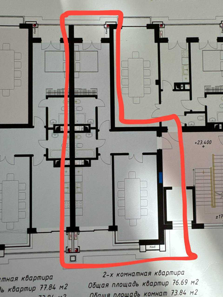 Паркентский 87м2 жк OQ-SAROY 2/7/7 проект Delux. Коробка. Кадастр.