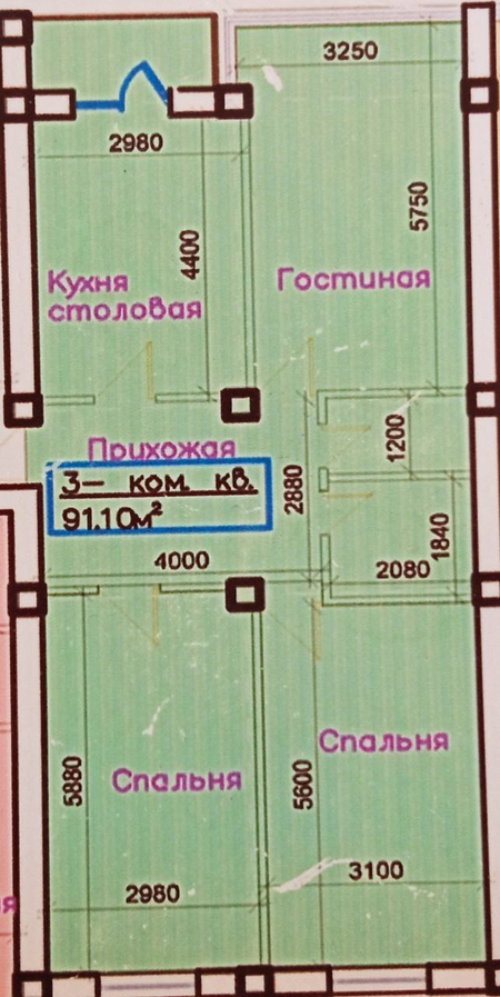 3 xonali 2-qavat 91m2 novostroyka yevroremont jihozlari bilan sotiladi