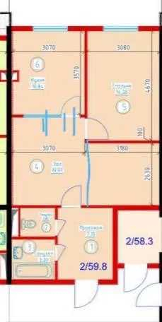АКТЕПА РОВД 2-комн 60м2 8-этаж КОРОБКА с КАДАСТРОМ BM Group Чарх Новза