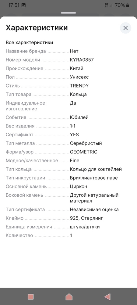 Продам кольцо S925