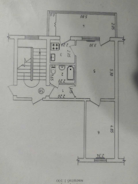 2/3/4 Авиагородок. Около Аэропорта. 52м2. Балкон 2/6. Кирпич.