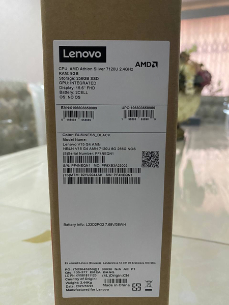 Lenovo v15 g4 amn RAM8/ Storage 256gb Business Black