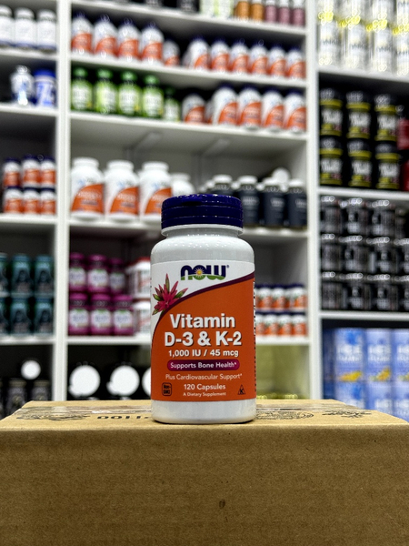 Now Vitamin D-3 1000iu & K-2 45mcg 60 servings, витамин д3.