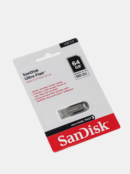Флеш-карта SanDisk Ultra Flair 64GB USB 3.0 чёрный