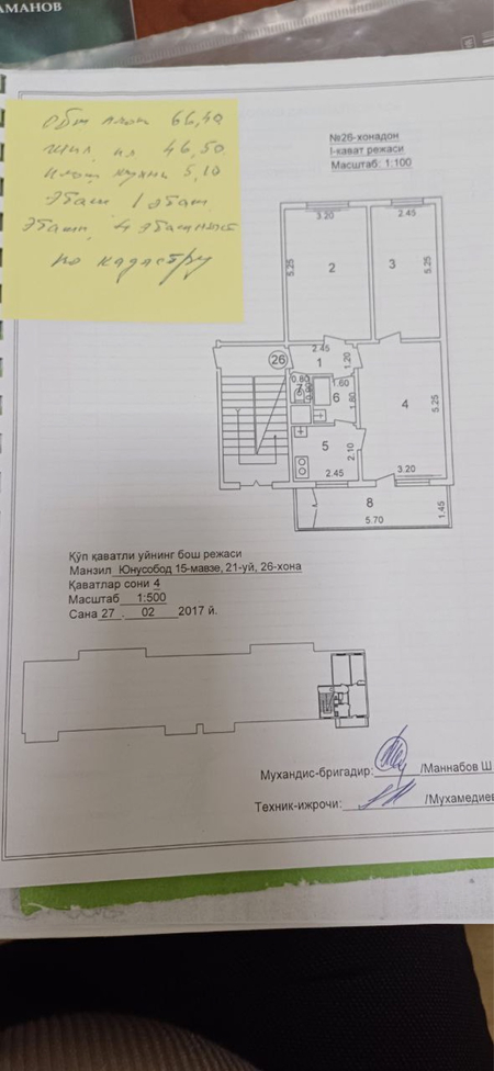 Срочно продается Юнусабад15 3/1/4 66м2