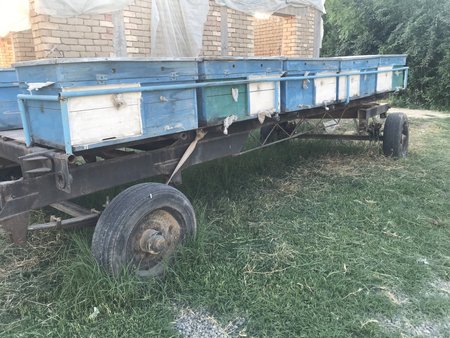 Асал ари прицеп 10 та яшик ромлари билан бирга