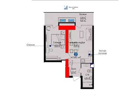Срочно ПРОДАЁТСЯ 1ком квартира ЖК U-Tower 33м2 5-этаж