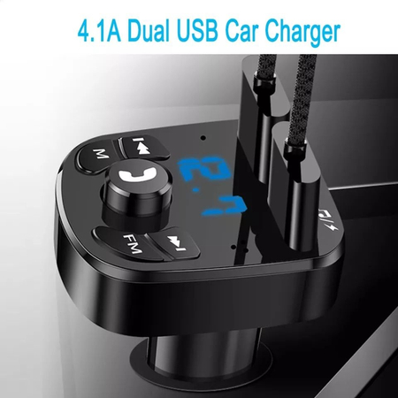 Avtomobile Bluetooth FM transmitter, zaryadlovchisi bilan!