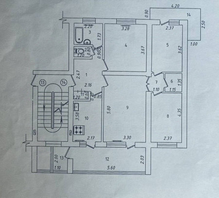 Продается квартира 4/3/4 88м2 сзади Мега Планета