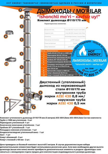 Дымоходы для котлов Morilar