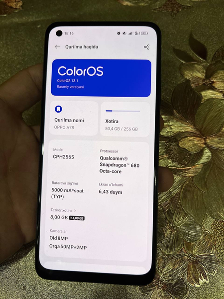OPPO A78 toʻliq nomi