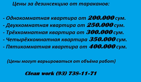 Дезинфекция. Дезинсекция. Дератизация ( таракан, клоп, и т.д.)