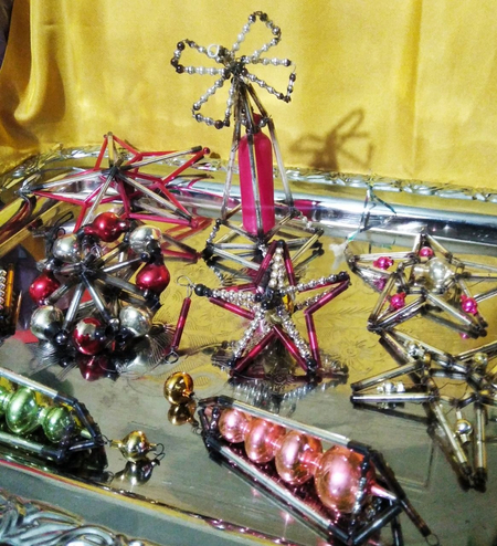Елочные игрушки из стекляруса, монтажные