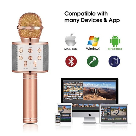 Беспроводной Bluetooth микрофон для караоке Wster WS-858