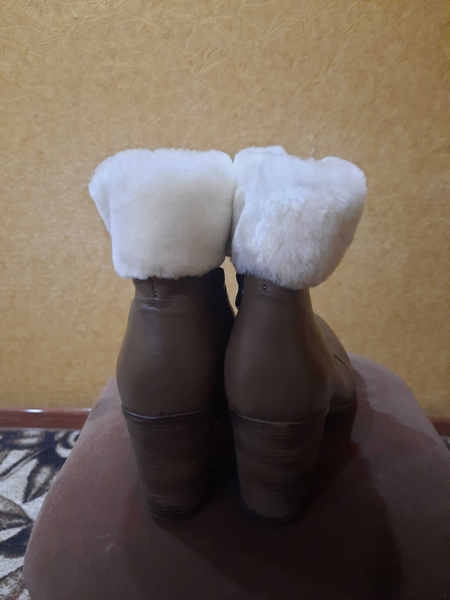 Сапожки женские, зимние, кожа