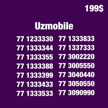 Uzmobile gold chiroyli raqamlari/ Красивые золотые номера от Узмобайл