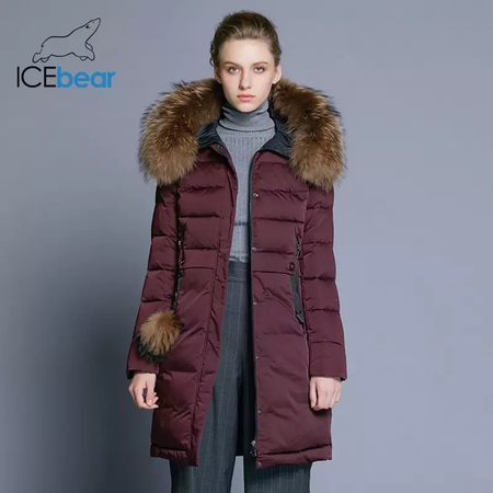 ICEBear пуховик с мехом енота