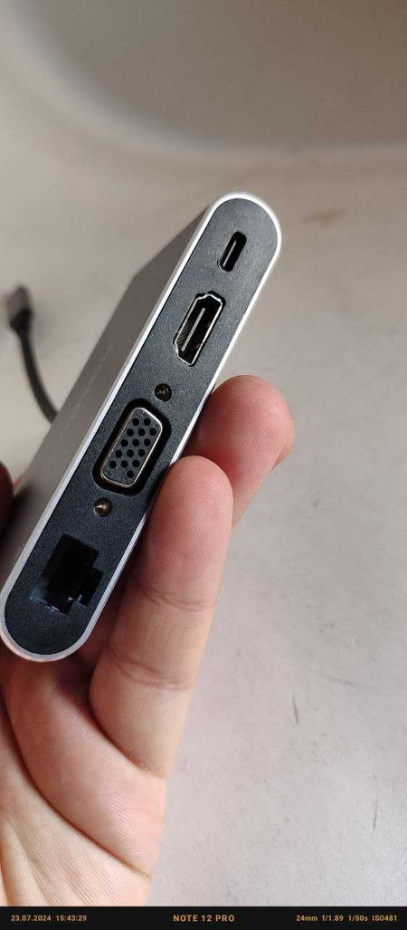 Type c hub, концентратор ,hdmi / Lan /usb 3.0/vga/aux