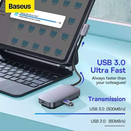 Baseus Hub Концентратор 6тв 1 с поддержкой быстрой зарядки 100W