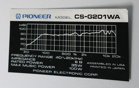 Pioneer cs-g201wa