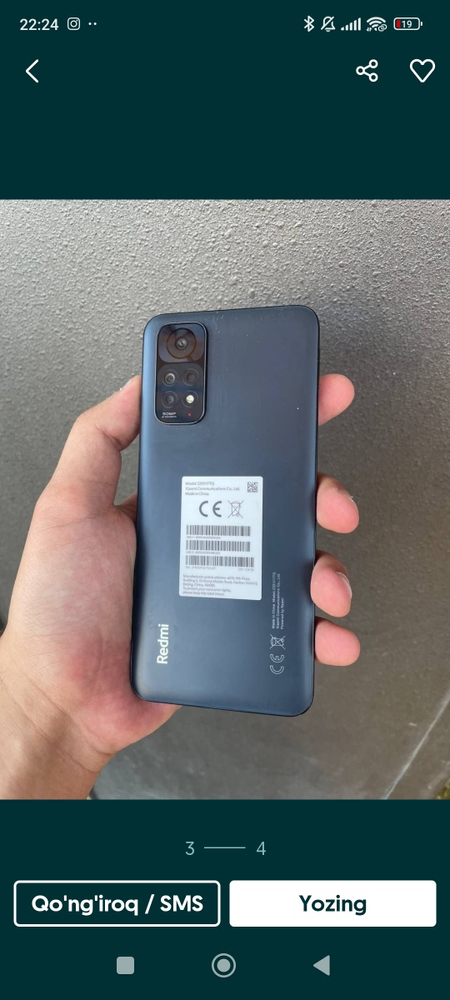 Redmi not 11 sotiladi srocna arzonga 1milion 100minga beraman.