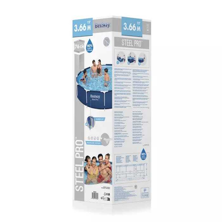 Bestway 56706 BW Каркасный бассейн Steel Pro 366х76см, 6473л