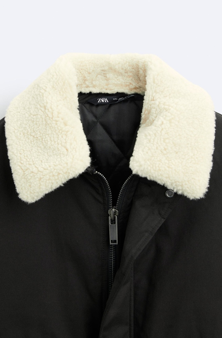 Зимняя курта с воротником от ZARA