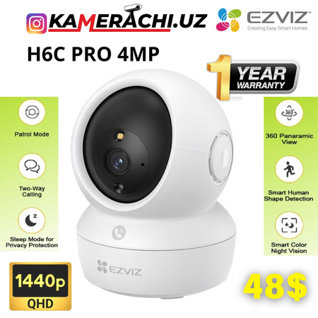 Ezviz H6c Pro 4MP Video kuzatuv kamerasi Видеонаблюдение Камера WI-FI