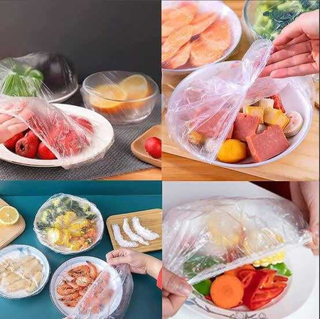 Полиэтиленовая пакет-крышка для хранения продуктов с резинкой