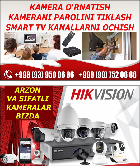 Salom xsmmaga zamonaviy kameralar òrnatamiz sifayi va ishlashiga garya