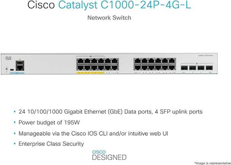 Сетевой коммутатор Cisco Catalyst 1000-24P-4G-L