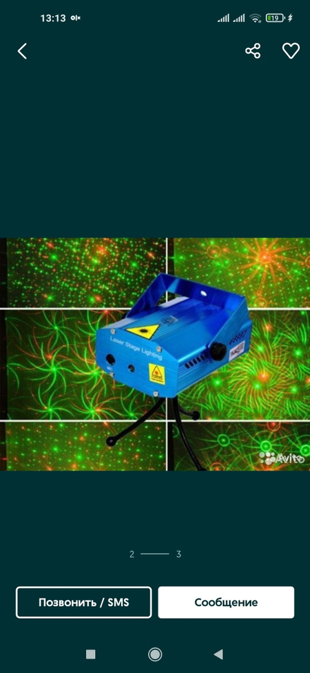 Projektor lazer Svitelnik mini qora kok diskotichniy ritmga oynidi