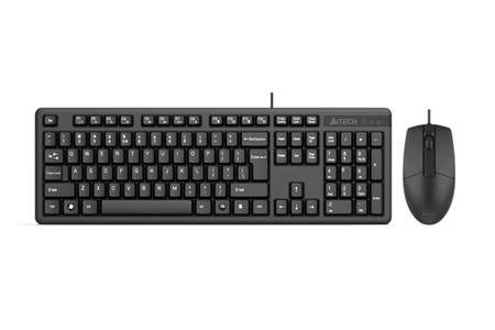Клавиатура+Мышь A4TECH KK-3330, USB, проводной, черный