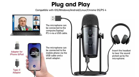 Mikrofon Studio MC PW10 / Профессиональный USB-микрофон